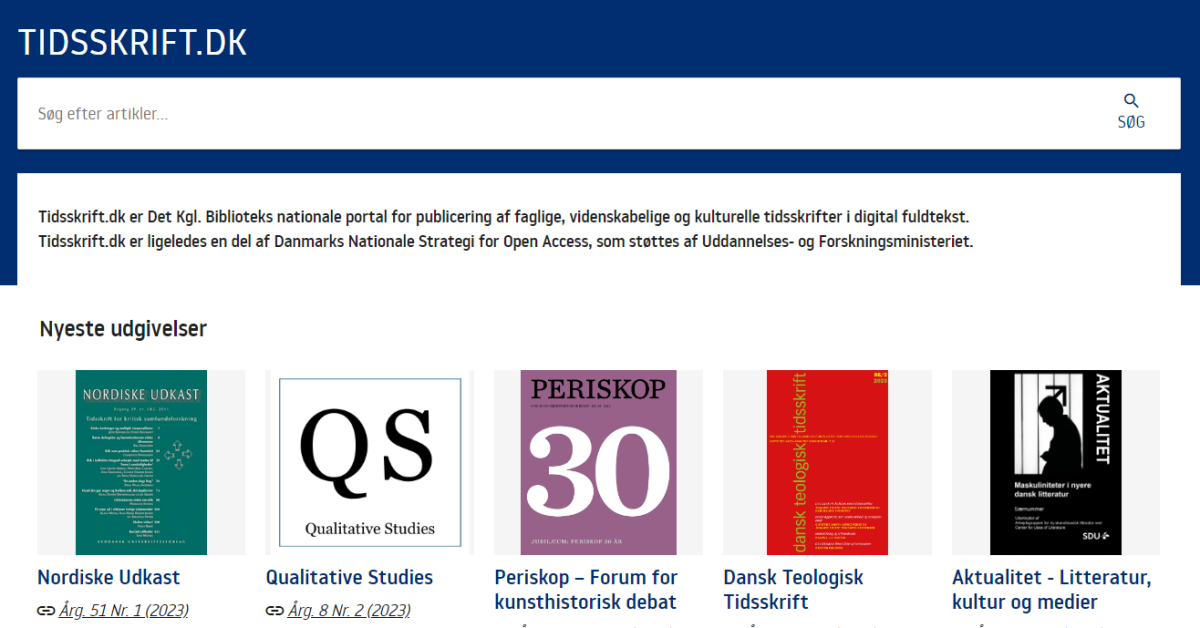 Ny lettere adgang til tidsskrift.dk | For biblioteker Ny lettere adgang til tidsskrift.dk | For biblioteker