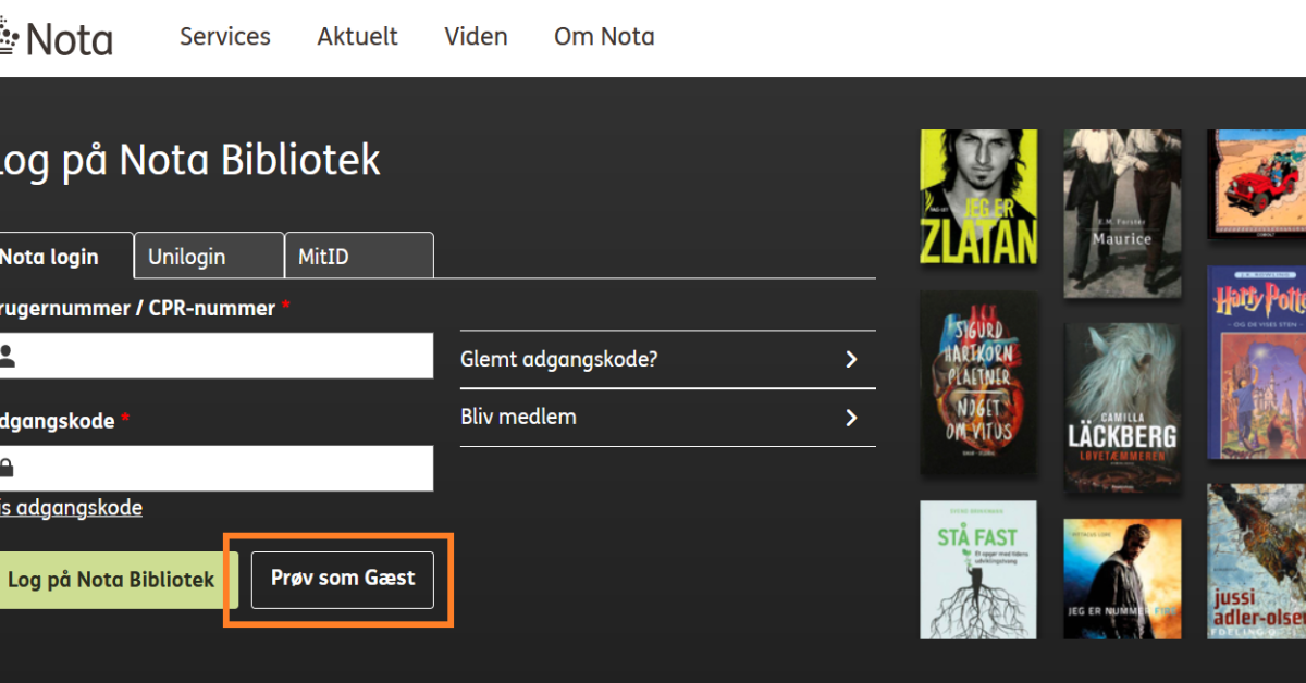 Tjek Notas samling ud | For biblioteker